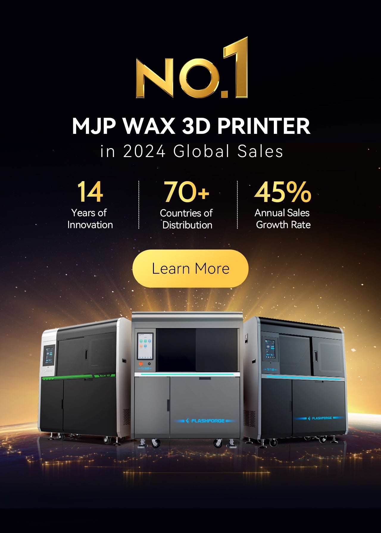 Industrial 3D printers: WaxJet, FDM & DLP for precision manufacturing